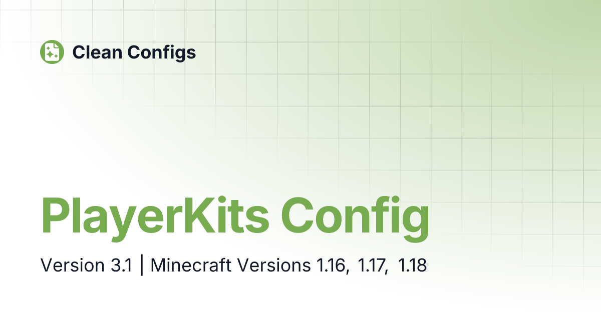 PlayerKits Config | Clean Configs
