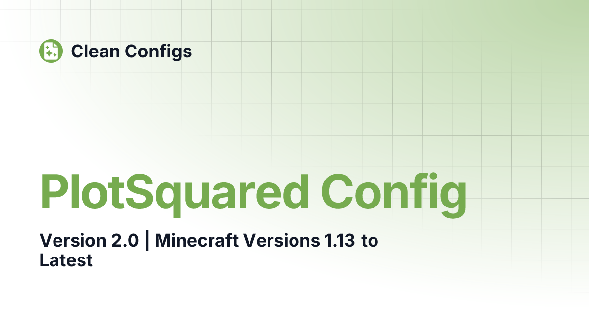 PlotSquared Config | Clean Configs